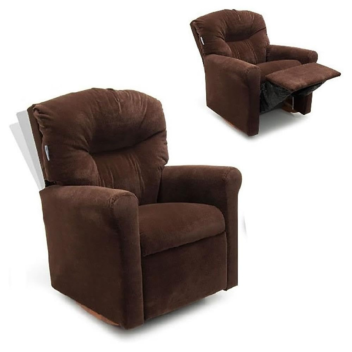 Dozydotes Contemporary Chocolate Micro Suede Rocker Recliner