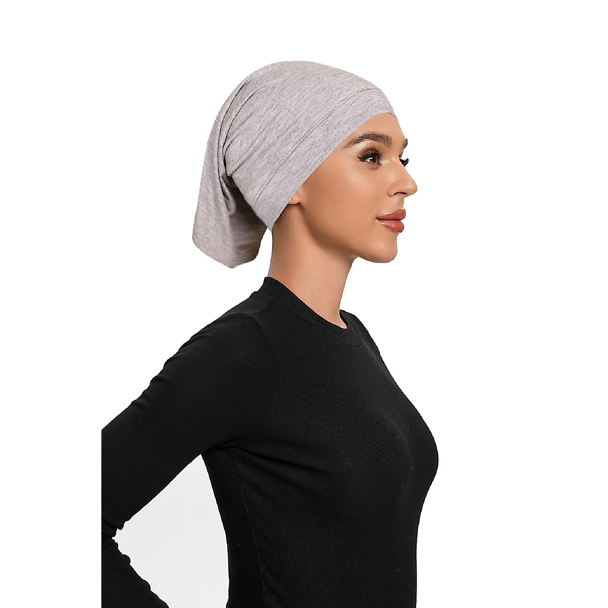 4 Pieces Hijab Undercap Hijab Underscarf Hijab Cap for Women ( White / Powder pink / Beige / Light grey )