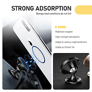 QODOLSI 2 PCS Car Phone Holder, Universal Dashboard Car Mount, Portable Adjustable Cell Phone Mount for Car, Suitable for All Smartphones (Black), QOCTZJ701BL-2PS