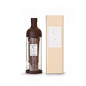 Aroplor Coffee Pot Cold Brew Maker 1000mL Iced Coffee Maker and Fruit Juice Drink Tea Glass Cold Brew Bottle Easy To Clean Reusable Mesh Filter (Brown)