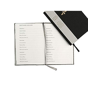 Eccolo Password Keeper Book with Alphabetical Tabs, Discrete Computer and Website Login Password Book and Organizer, Hardcover Pocket Size Journal Notebook for Everyday Use (Black, 5.75x4 inches)