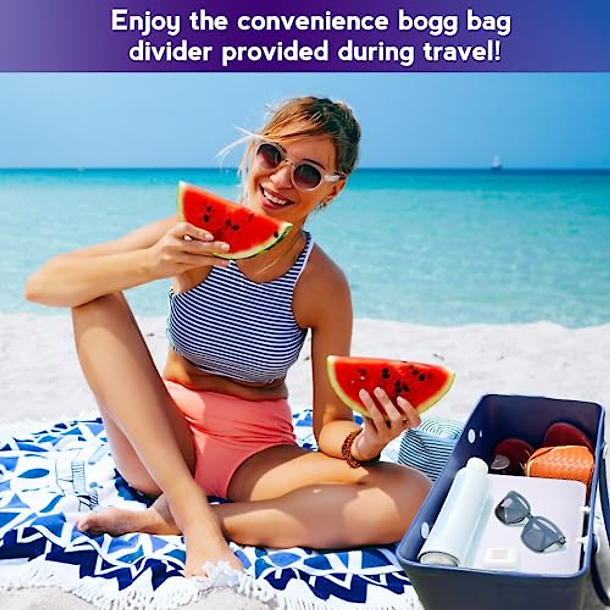 Mity rain Divider Tray Compatible with Bogg Bag/Simply Southern Tote, Accessories of Bogg Bag Original X Large as Divider and Snack Tray, Insert Tray Portable Lightweight with 5 Plastic Clips White