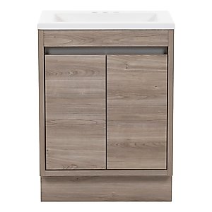 Spring Mill Cabinets Tarni Small Bathroom Vanity with 2-Door Cabinet and White Vanity Top with Sink, 24.5" W x 18.75" D x 32.89" H, Forest Elm