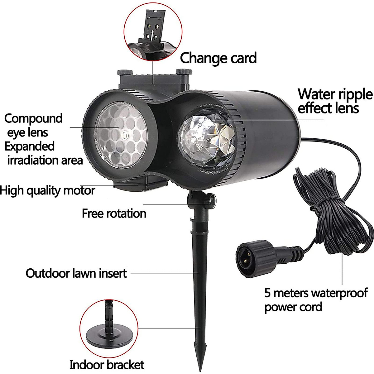 IIIL Christmas Light Projector Snowflake, Projector Waterproof Projection Lamp Remote Control Decorations Lighting Halloween Wedding Party Garden Landscape Home Theatre