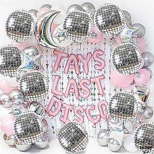 KatchOn, Silver Disco Ball Balloons - 22 Inch, Pack of 12 | Disco Bachelorette Party Decorations | 4D Sphere Disco Balloons for Disco Party Decorations | Disco Ball Decor, Dance Party Decorations