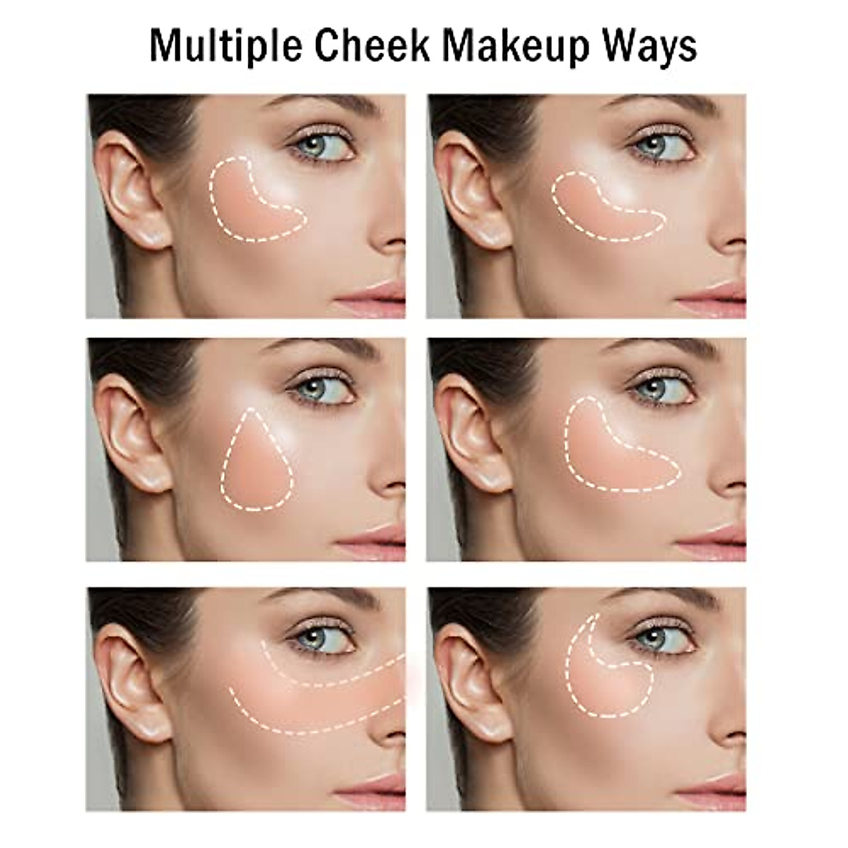 Boobeen Loose Powder Blush Air Cushion Blush, Natural Blusher for Cheeks, Highly Pigmented Blush Makeup Easy to Blend Makeup Blushin, All Day Wear