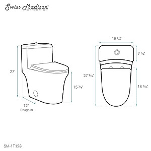 Swiss Madison SM-1T128 Bastille One Piece Elongated Dual Flush Toilet