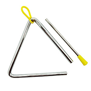 2pcs 5 Inches Musical Triangle, Hand Percussion Instrument Triangles with Striker Percussion Triangle Musical Instrument for Kids