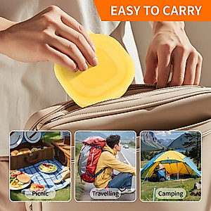 Silicone Cheese Container for Refrigerator, Yellow Sliced Cheese Container Holder Cheese Storage Keeper for fridge, Snack Food Storage Container Box, 7oz Bowl with Lid Stackable Dishwash-safe