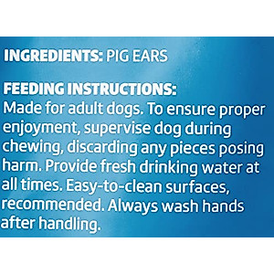 Amazon Brand – Wonder Bound Whole Pig Ears Dog Treats, Pork, 4.23 ounce, 6 Count (Pack of 1)