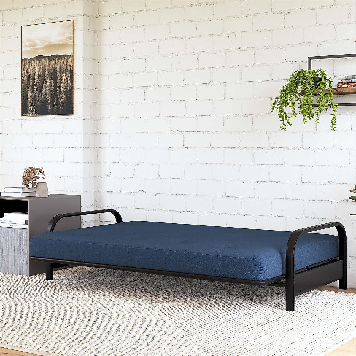 DHP Braga 6" Full Size Microfiber Coil Futon Mattress in Blue