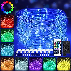 OMIKA 120 LED Rope Lights Plug in, 40ft 16 Colors Changing Outdoor String Lights Waterproof Fairy Lights with Remote Timer Twinkle Lights for Wedding Garden Patio Party Indoor Outdoor Decor(132 Modes)