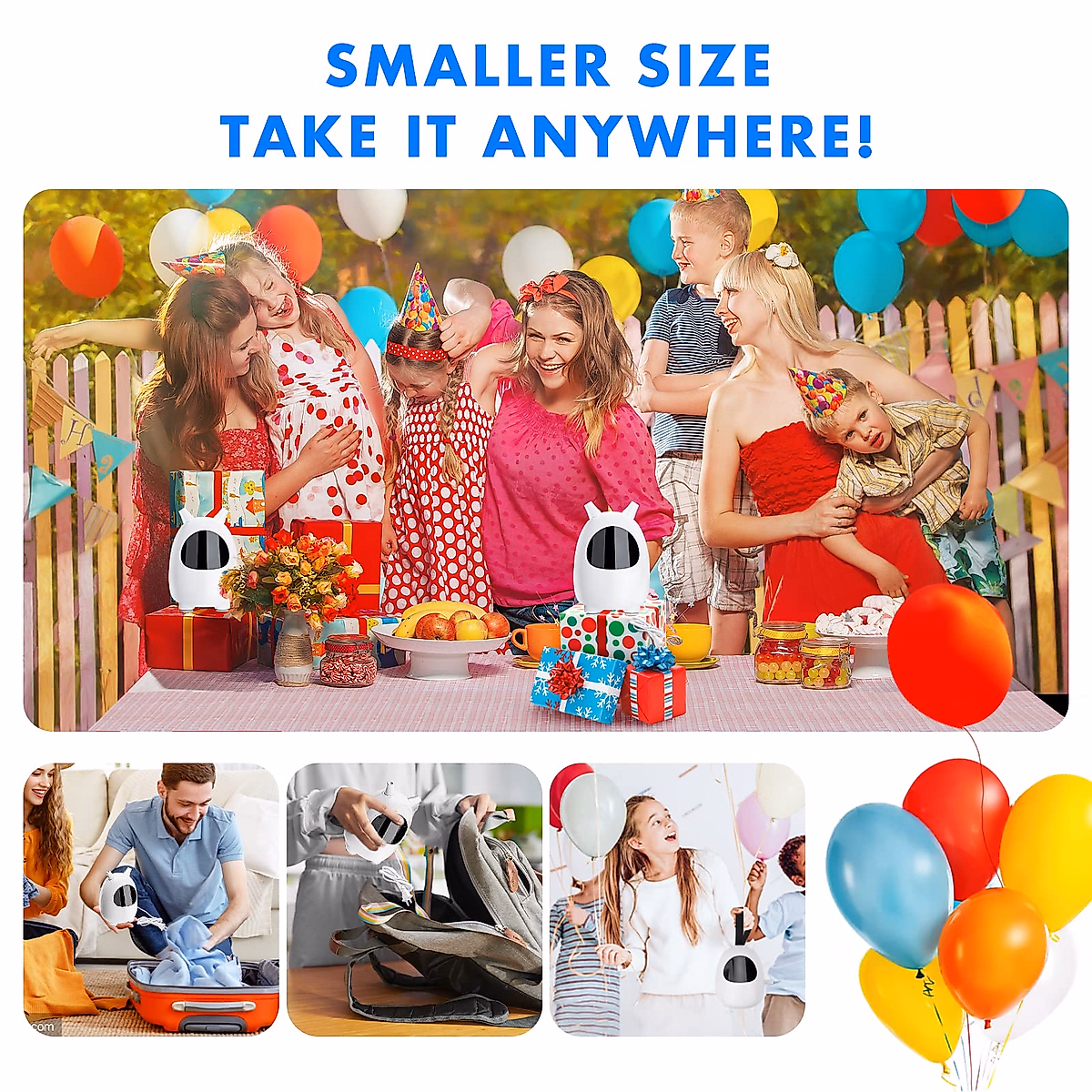 Balloon Pump Electric, SPLAKS Balloons Inflator Air Pump Portable Balloon Blower for Garland Arch, Party Decoration, Birthday, Gender Reveal, Graduation