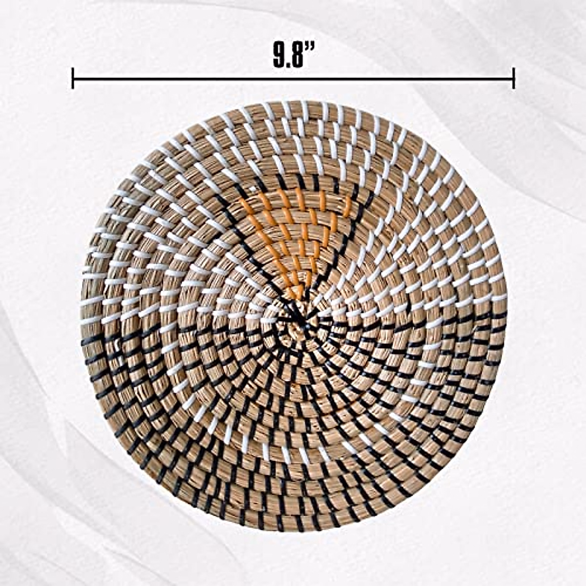 Aureika Decorative Hanging Wall Baskets from Seagrass - Round Wicker Basket Wall Decor - Wicker Wall Art - Wall Basket Decor Boho Flat - Decorative Baskets for Wall with Unique Design (Cyrence)