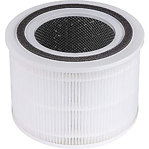 LEVOIT Core 300 Air Purifier Replacement Filter, 3-in-1 True HEPA, High-Efficiency Activated Carbon, Core300-RF, 1 Pack, White
