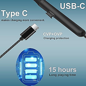 ZXQ Q2 Wireless Neckband Bluetooth Headphones, Neckband Earbuds with Magnetic, Wireless Sport Earphones with Microphone,Upgrade 15Hours Playtime,USB Type C Charge,with Carry Case Ear Hook (Green)