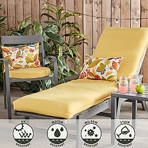 Greendale Home Fashions Outdoor Reversible Chaise Lounge Chair Cushion, Sunburst