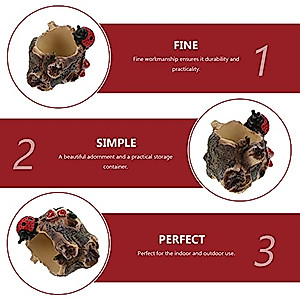 1pc Decorative Succulent Planter Wooden Log Succulent Pot Bonsai Planter Animal Pot Desktop Stand Pots Indoor Pots for Plants Desktop Flowerpot Flower Stand Resin to Climb