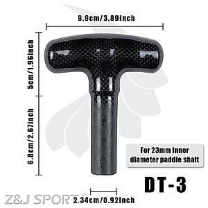 Z&J SPORT Paddle Handle for Dragon Boat Paddle, Canoe Paddle, Carbon Fiber T Handle replacement for DIY (DT-3)
