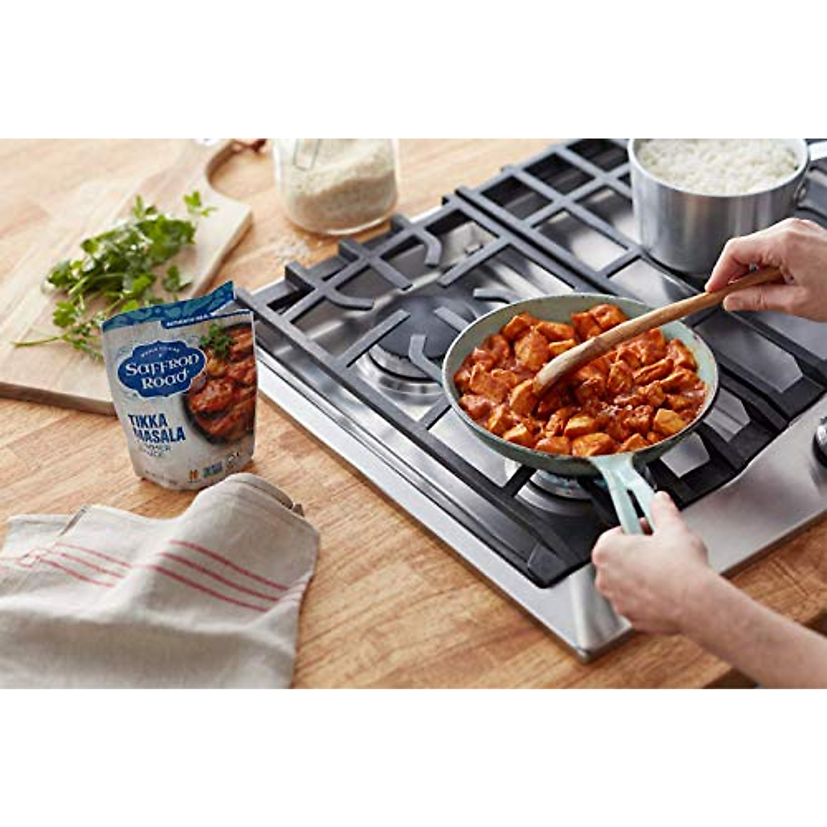 Saffron Road Tikka Masala Simmer Sauce - Non-GMO, Gluten Free, Halal, Kosher, Vegetarian (7 Ounce (Pack of 8))