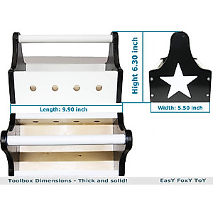 EasY FoxY ToY Kids-Construction-Tool-Set for Toddlers Age 3 4 5 Year Olds, Woodworking Pretend to Play Kit; Wood Building Box for Boys Toy; Children Birthday Gift Preschool Learning Playset