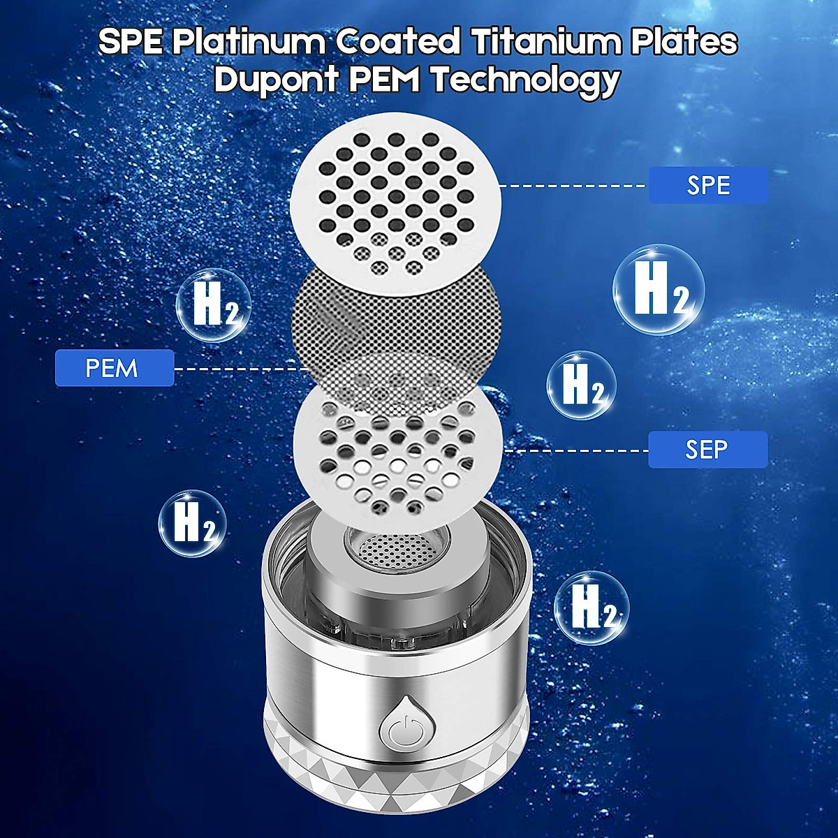 N.P Hydrogen Water Bottle Generator with Dual Chamber,PEM and SPE Technology,Up to 1700PPB,Portable Hydrogen Water Maker,Hydrogen Water Machine,New Technology Glass