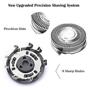 Suleto SH50/52 Replacement Heads Compatible with Philips Series 5000 Electric Shaver, Sh50 Replacement Blades Head Compatible with noreclo Series 5000, ATXX(S5xxx), PTXX (PT8xx, PT7xx) 3-Pack W/Brush