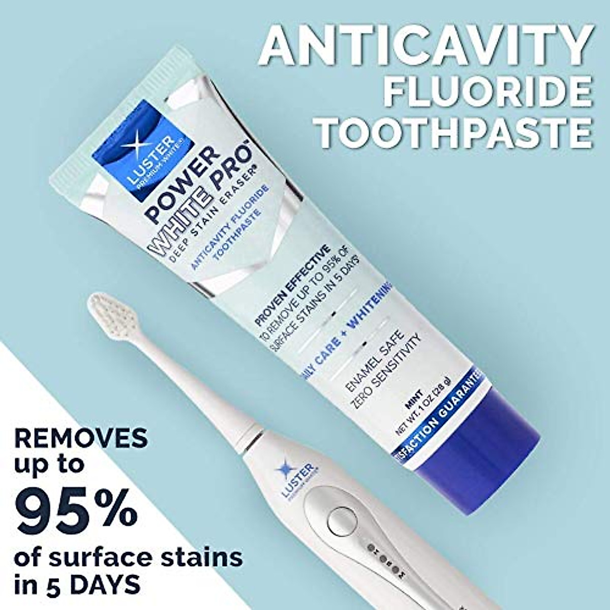 LUSTER Premium White Pro Sonic Dental Teeth Whitening System with Power Sonic Toothbrush