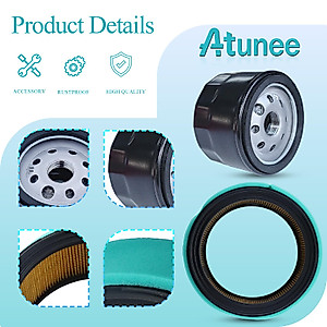 Atunee 24-083-03-S Air Filter + 52 050 02-S Oil Filter for Kohler CH18-CH25 CV18-CV25 CH730-CH740 CV675-CV740 Engine Parts with Fuel Filter Spark Plug