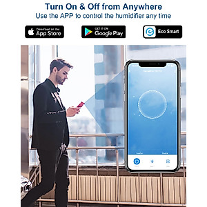 Esemoil Humidifiers for Bedroom, for Large Room, 2.5L Top Fill Cool Mist Humidifiers for Baby, Plants, Smart WiFi Air Humidifier with Diffuser and Nightlight, 28dB, 24H Long Runtime, Work with Alexa