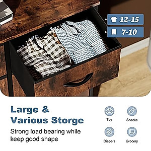 Dresser for Bedroom, Drawer Dresser Organizer Storage Drawers Fabric Storage Tower with 8 Drawers, Chest of Drawers with Fabric Bins, Steel Frame, Wood Top for Bedroom, Kids Room,Closet, Entryway
