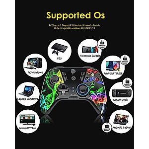 EasySMX PC Wireless Controller, Gaming Controller for Computer,Laptop,PS3,Android TV BOX, Nintendo Switch and Tesla with Turbo, Dual Vibration and 4 Programmable Keys, Battery Up to 14 Hours