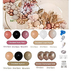 Woaipati Balloon Arch Garland Kit,Double-Stuffed Blush Nude Apricot Party Balloons Decoration Set for Retro Boho Wedding Baby Shower Bridal Engagement Anniversary Graduation Birthday Decorations