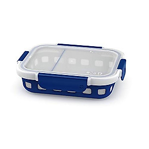 Ello Sammie Plastic Divided Kids Food Storage Container, 4 Cup, Touchdown Blue