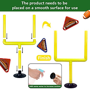 20 PCS Yellow Mini Flick Football Games Mini Table Top Sports Games with Foam Footballs Goal Post and Cards Finger Toys Office Indoor Football Sports Party Favors Birthday Gifts Office Desk Toys