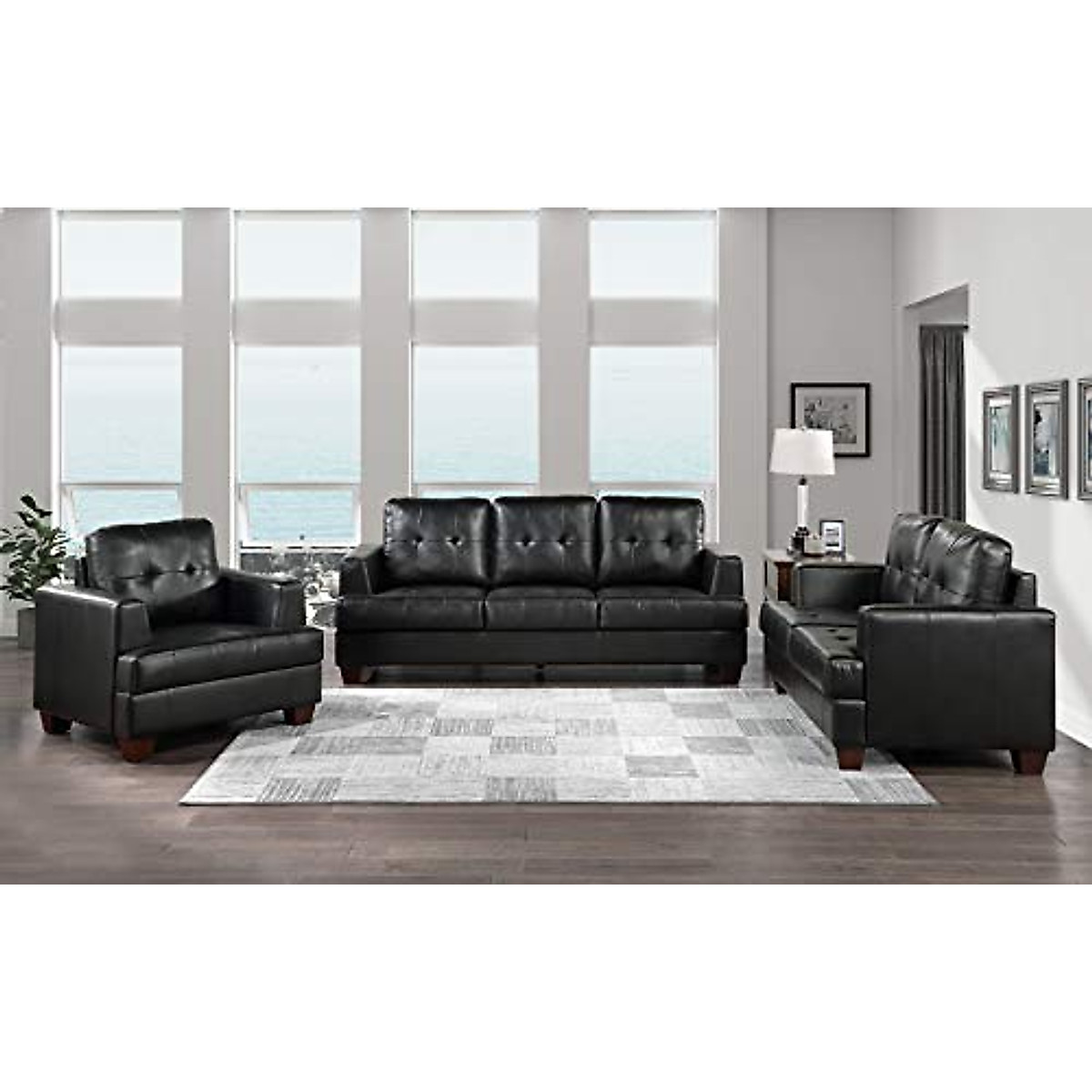 Lexicon Roff Living Room Sofa, Black