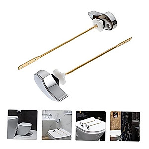 DOITOOL 2pcs Water Tank Wrench Toilet Tank Handle Toilet Handle Toilet Flush Lever Toilet Flush Levers Flush Levers Accessories Flush Lever Accessories Silver Switch Zinc Alloy Toilet