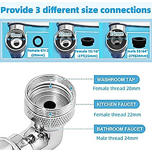 Faucet Extender for Bathroom Sink,2 Mode-1080° Rotatable Faucet Aerator Swivel Faucet Attachment, Rotating Faucet Extender for Washing Eye/Hair/Face Robotic Arm Swivel Extension Faucet Aerator