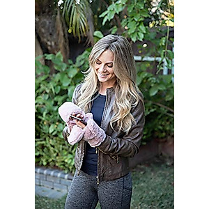 Funky Junque Faux Fur Mitten Convertible Fingerless Gloves: IVORY