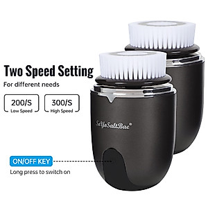 Electric Vibrating Sonic Facial Brush Cleansing Waterproof for Skin Face Exfoliating Removing Blackhead Deep Cleaning with 2 Working Speed of Men and Women