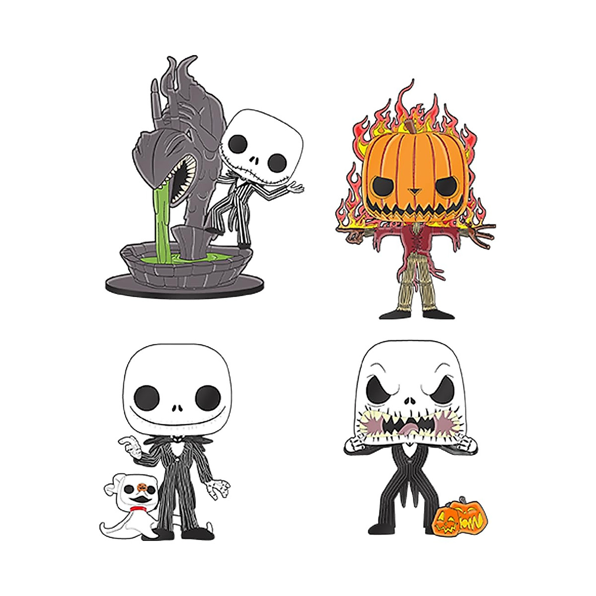 Loungefly Funko Pop! The Nightmare Before Christmas - This Is Halloween, Jack Skellington 4-Piece Pin Set