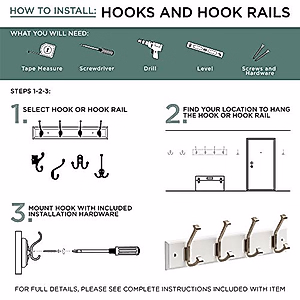 LIBERTY MAILHLD-WSN-R Classic Mail Holder with 3 Hooks, 10"