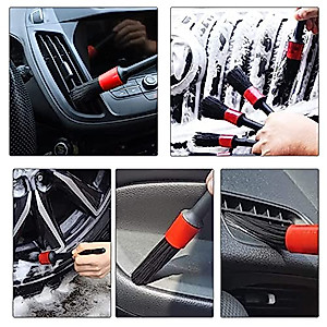 NARUNDREN Car Detailing Brush Set, 20 Pcs Car Detailing Kit,Car Detailing Drill Brush Kit, for Cleaning Wheels,Dashboard,Interior,Exterior,Leather,Air Vents,Emblems