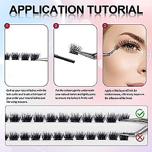 Cluster Eyelash Extension Kit, Extra Large Capacity Set, DIY Individual Lash Extension at Home…