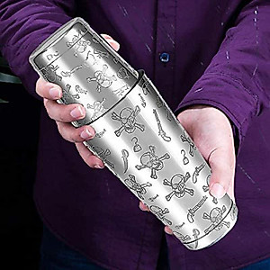 Stainless Steel Boston Shaker Tin with Etched Pattern - 2 Piece Weighted Cocktail Shaker 18oz & 28oz,Martini Drink Shaker Kit for Bartender Professional Bar Tools (Skull Pattern)