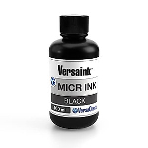 VersaInk-Nano Black MICR Ink -100ml – Magnetic Ink for Check Printers and All-in-One Inkjets, MICR Black (VIMB1S-6512)