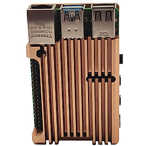 Raspberry Pi 4 Armor Case, Raspberry Pi 4 Computer Model B Aluminum Alloy Passive Cooling Case Compatible with Raspberry Pi 4 Model B (Gold)