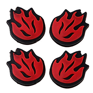Kesoto 4 Pieces Durable Silicone Tennis Racket Vibration Dampeners Shockproof Dampers - Flame Fire Pattern, Red