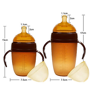 BumbleBee Silicone Baby Bottle Baby Feeding and Drinking Bottle Set 6oz+10oz with Water Cap(180ml+300ml)