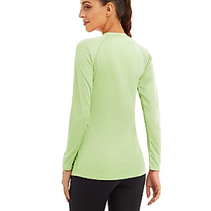 MAGCOMSEN Running Shirts for Women UV Shirts for Women Sweatshirts for Women Workout Shirts Fishing Shirts Womens Long Sleeve T Shirts Women Light Green